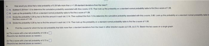 Solved For a normal distribution, answer the questions below | Chegg.com