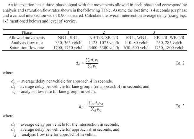 Solved and a critical intersection vc ﻿of 0.90 ﻿is desired. | Chegg.com