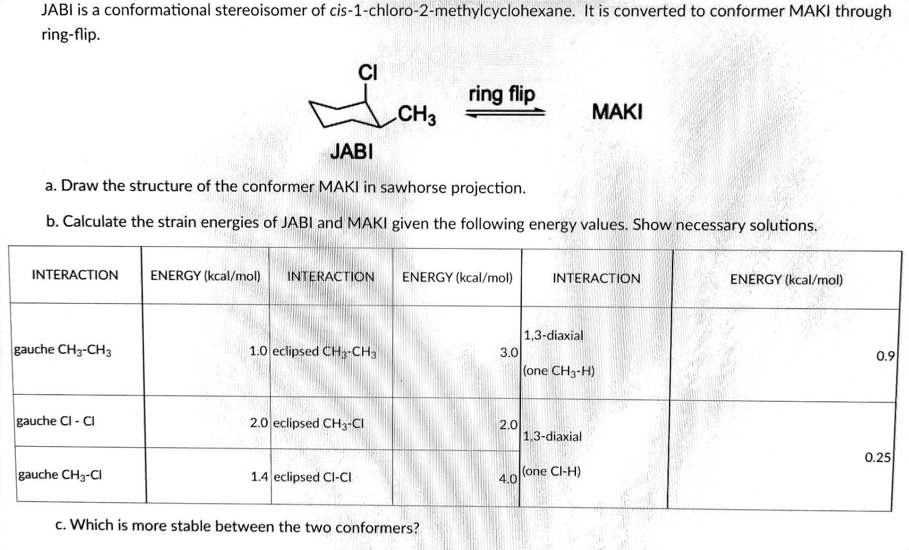 Solved JABI is a conformational stereoisomer of | Chegg.com