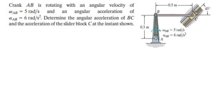 Solved Crank AB is rotating with an angular velocity of WAB | Chegg.com