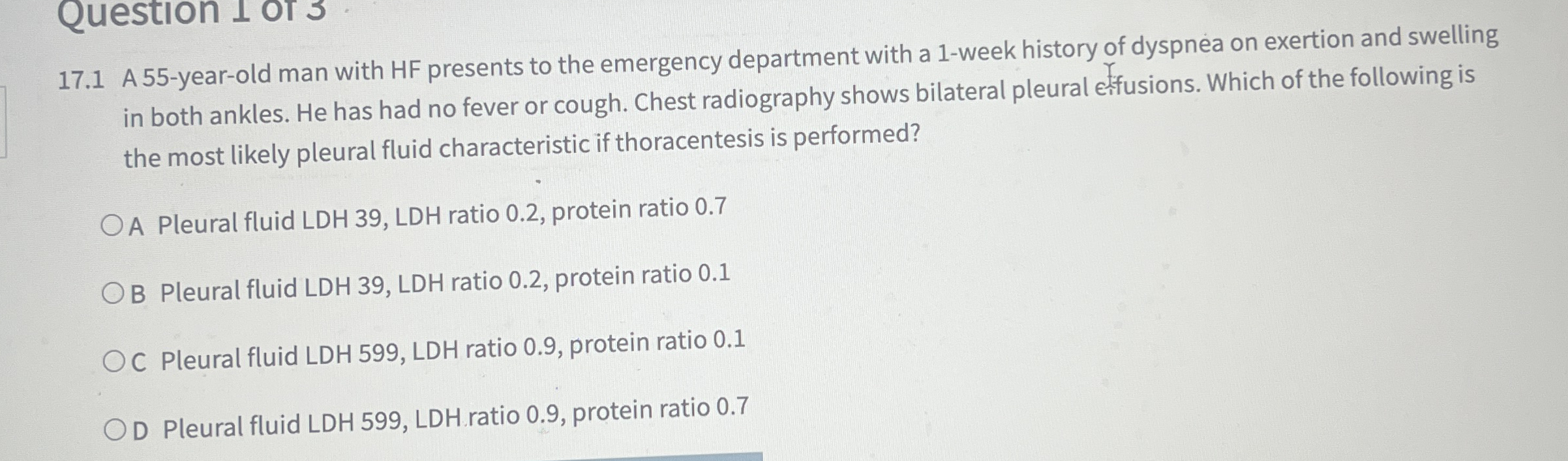 Solved Question 1 ﻿of 317.1 ﻿A 55 -year-old man with HF | Chegg.com