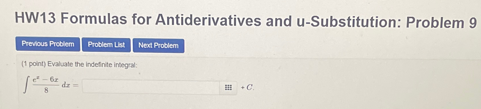 Solved HW13 ﻿Formulas for Antiderivatives and | Chegg.com