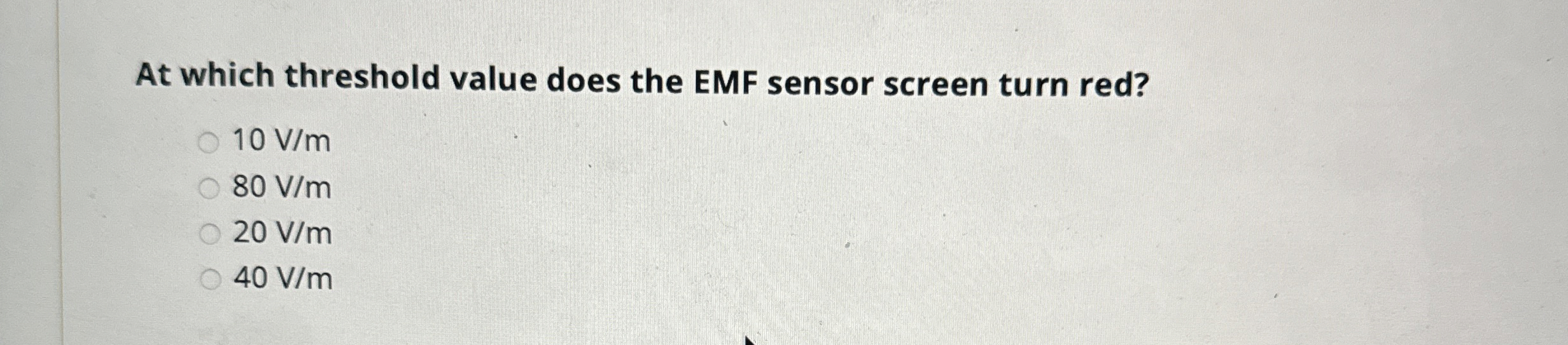 Solved At which threshold value does the EMF sensor screen | Chegg.com