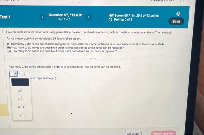 Solved Give An Expression For The Answer Using Permutation
