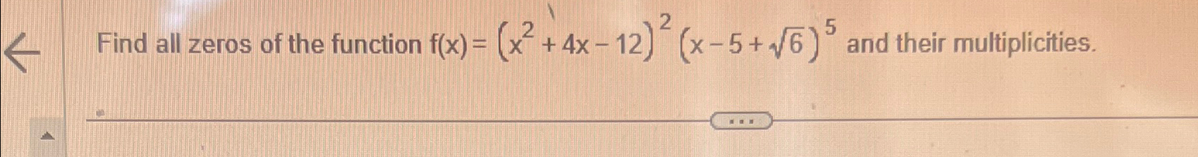 Solved Find all zeros of the function | Chegg.com