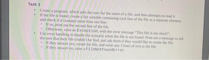 Solved Task 3 - Create a program, which asks the user for | Chegg.com