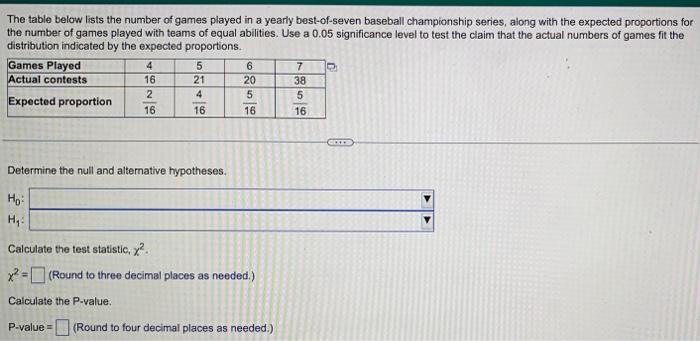 Solved The table below lists the number of games played in a | Chegg.com