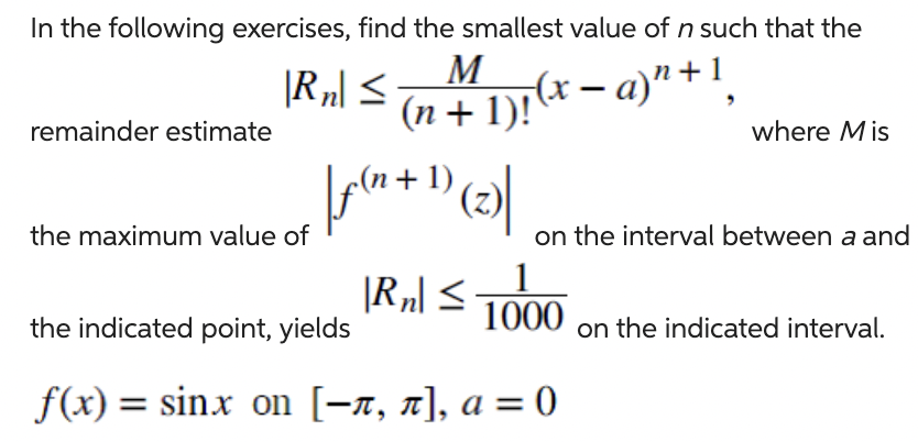 Solved In the following exercises, find the smallest value | Chegg.com