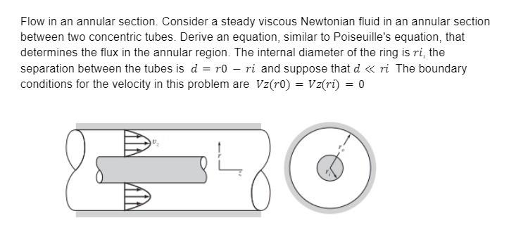 Solved Flow in an annular section. Consider a steady viscous | Chegg.com