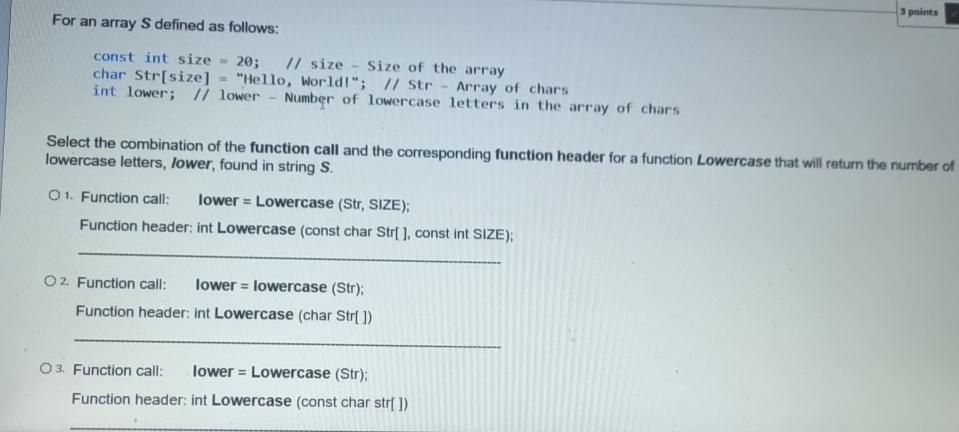 Solved For an array S ﻿defined as follows:3 ﻿paintsconst int | Chegg.com