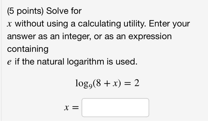 Solved (5 points) Find the solution of the exponential | Chegg.com Solved (5 points) Find the solution of the exponential | Chegg.com