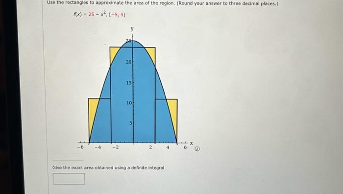 Solved Use the rectangles to approximate the area of the | Chegg.com