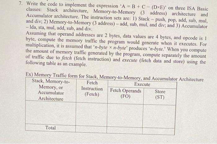 Solved 7. Write the code to implement the expression ' | Chegg.com