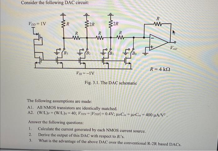 Consider the following DAC circuit: Fig. 3.1. The DAC | Chegg.com