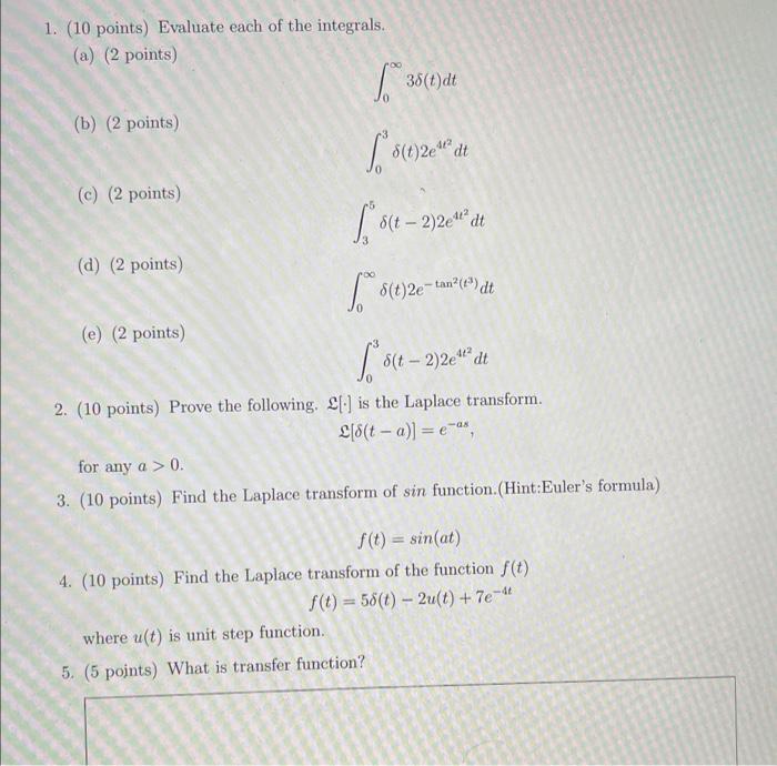 Solved 1. (10 points) Evaluate each of the integrals. (a) (2 | Chegg.com