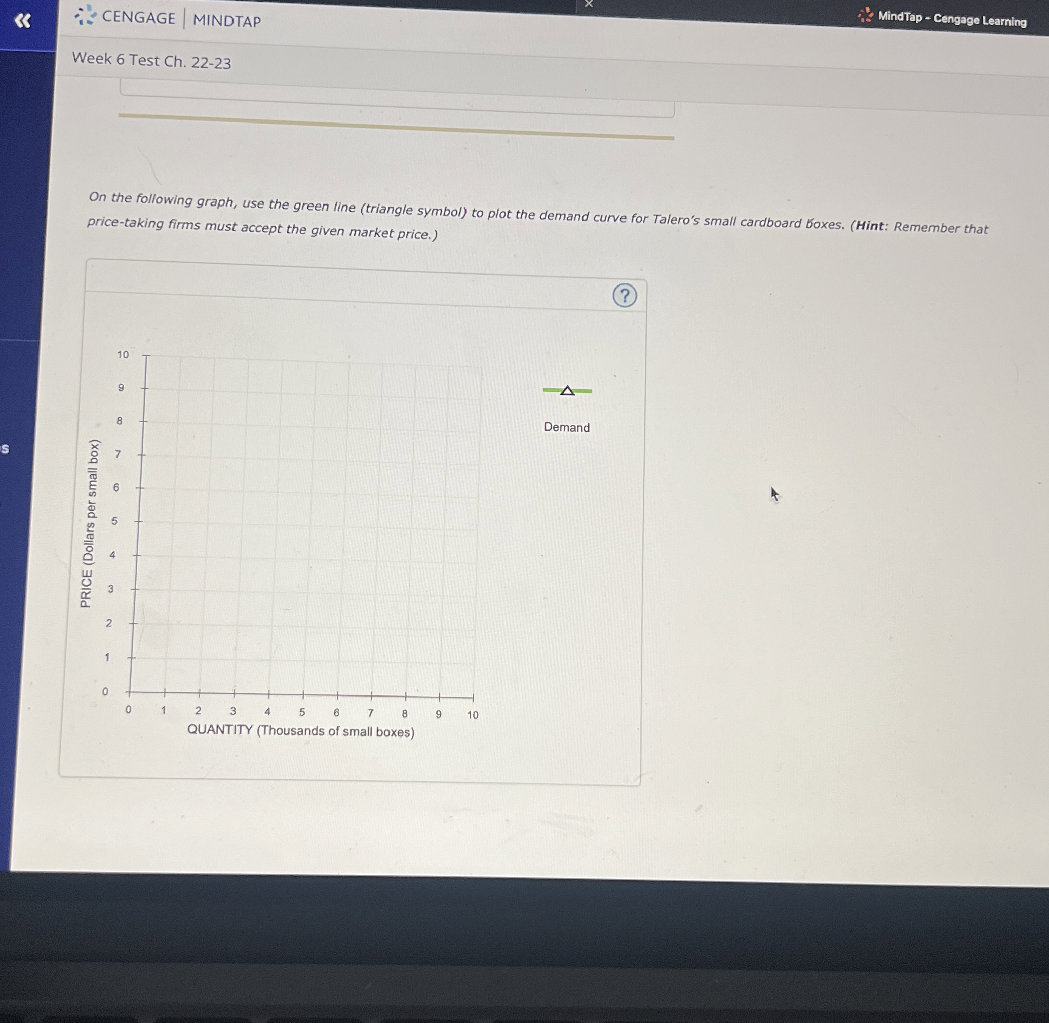 Solved On the following graph, use the green line (triangle | Chegg.com