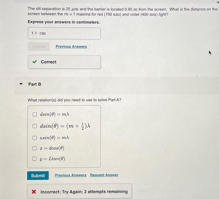 Solved (Figure 1) shows the interference pattern produced by | Chegg.com