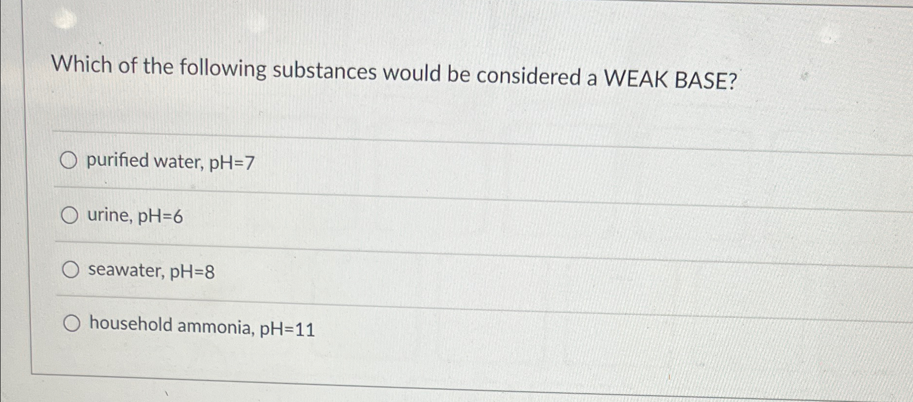 Solved Which of the following substances would be considered | Chegg.com