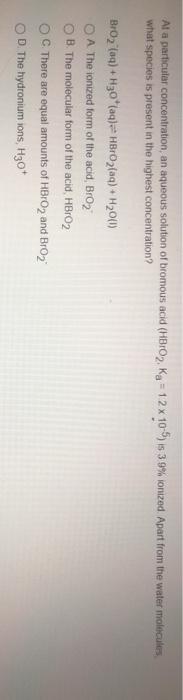 Solved At a particular concentration, an aqueous solution of | Chegg.com