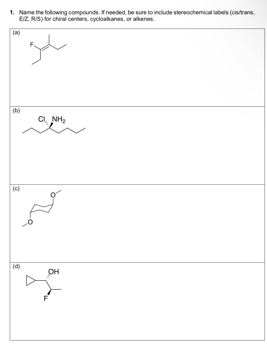 Solved Name the following compounds. If needed, be sure to | Chegg.com