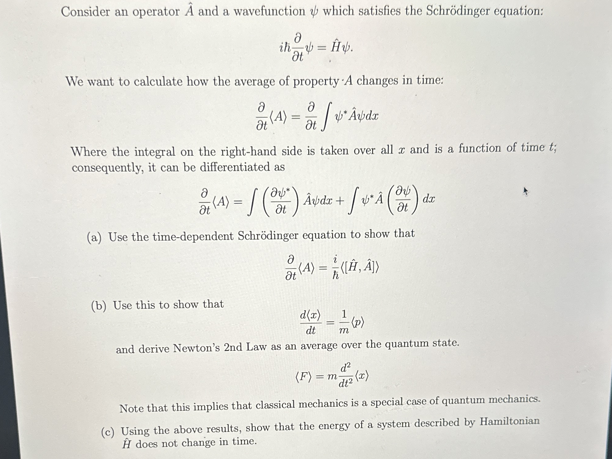 Solved Consider an operator hat(A) ﻿and a wavefunction ψ | Chegg.com