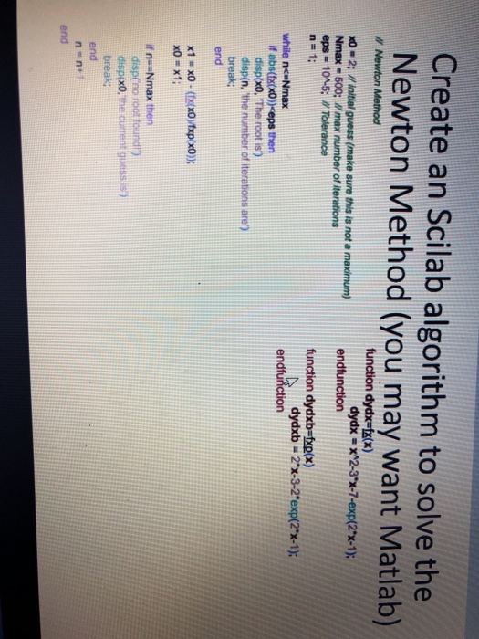 Solved Make the Newton and Bisection method algorithms | Chegg.com