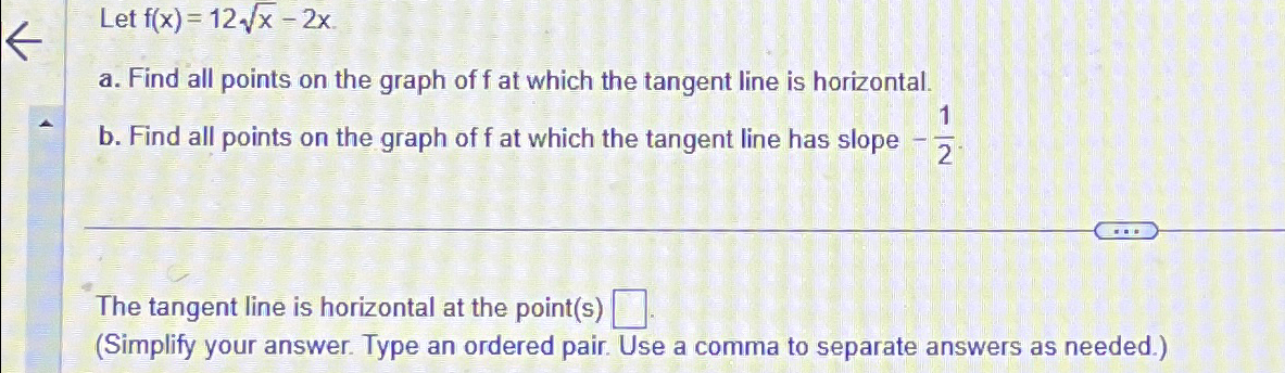 Solved Let f(x)=12x2-2xa. ﻿Find all points on the graph of f | Chegg.com