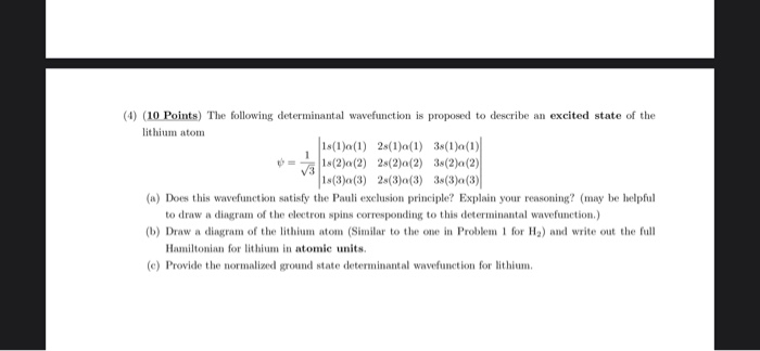 Solved (1) (10 Points) The following determinantal | Chegg.com
