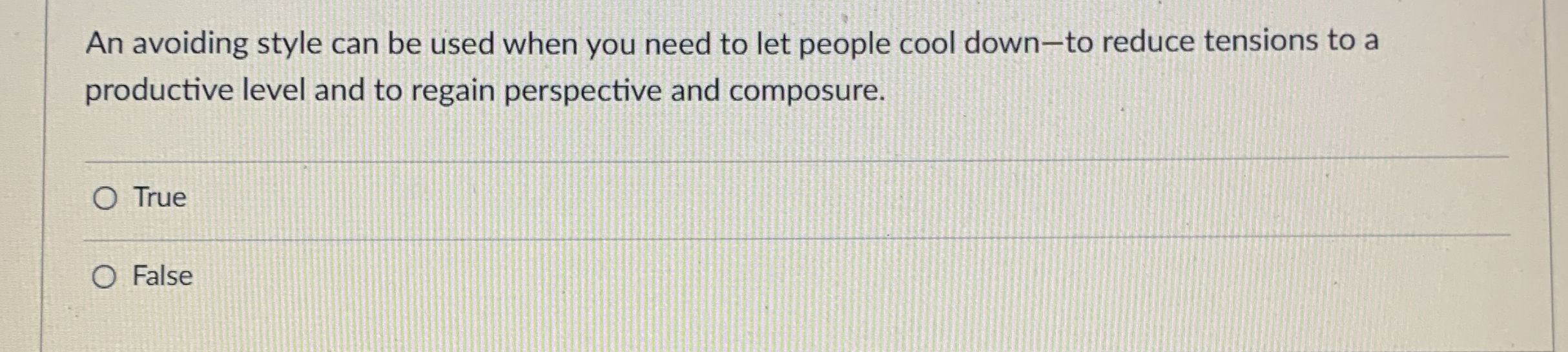 Solved An avoiding style can be used when you need to let | Chegg.com
