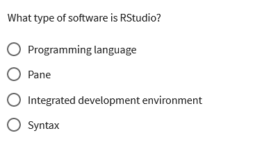 Solved What type of software is RStudio?Programming | Chegg.com