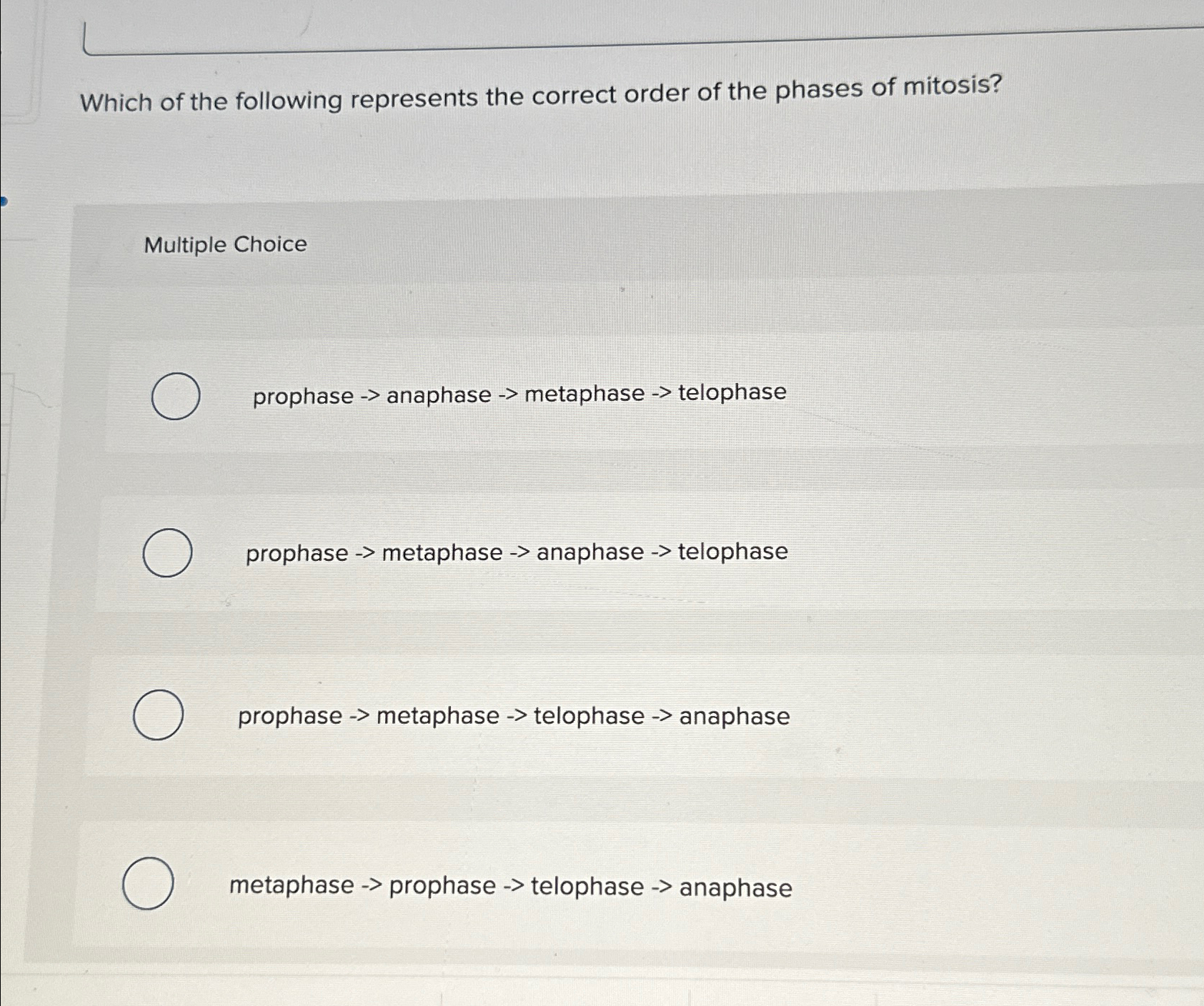 Solved Which of the following represents the correct order | Chegg.com