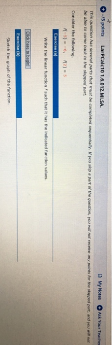 Solved - -/5 points LarPCalc10 1.6.012.MI.SA. My Notes Ask | Chegg.com