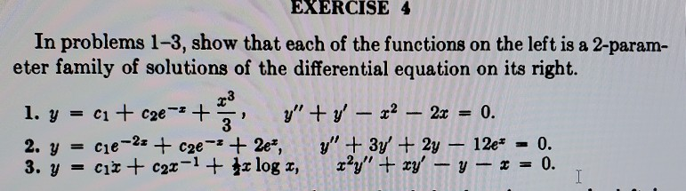Solved EXERCISE 4 In problems 1-3, show that each of the | Chegg.com