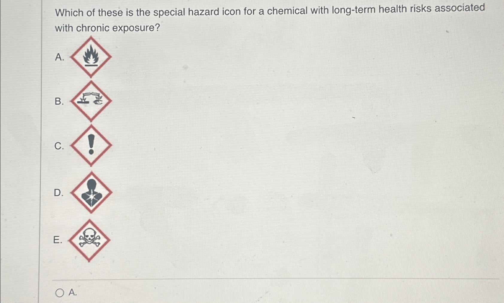 Solved Which of these is the special hazard icon for a | Chegg.com