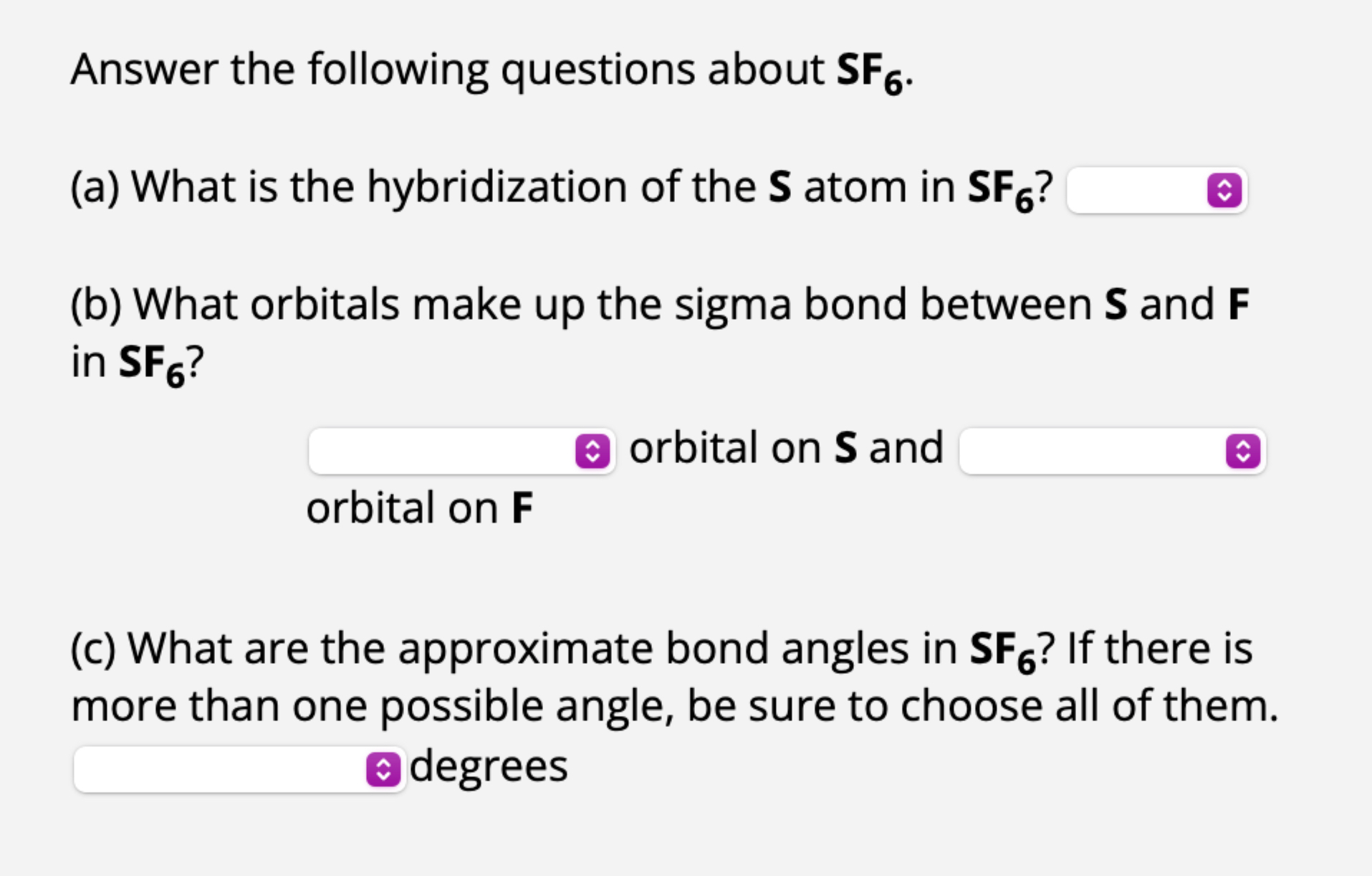 Solved Answer the following questions about SF6.(a) ﻿What is | Chegg.com