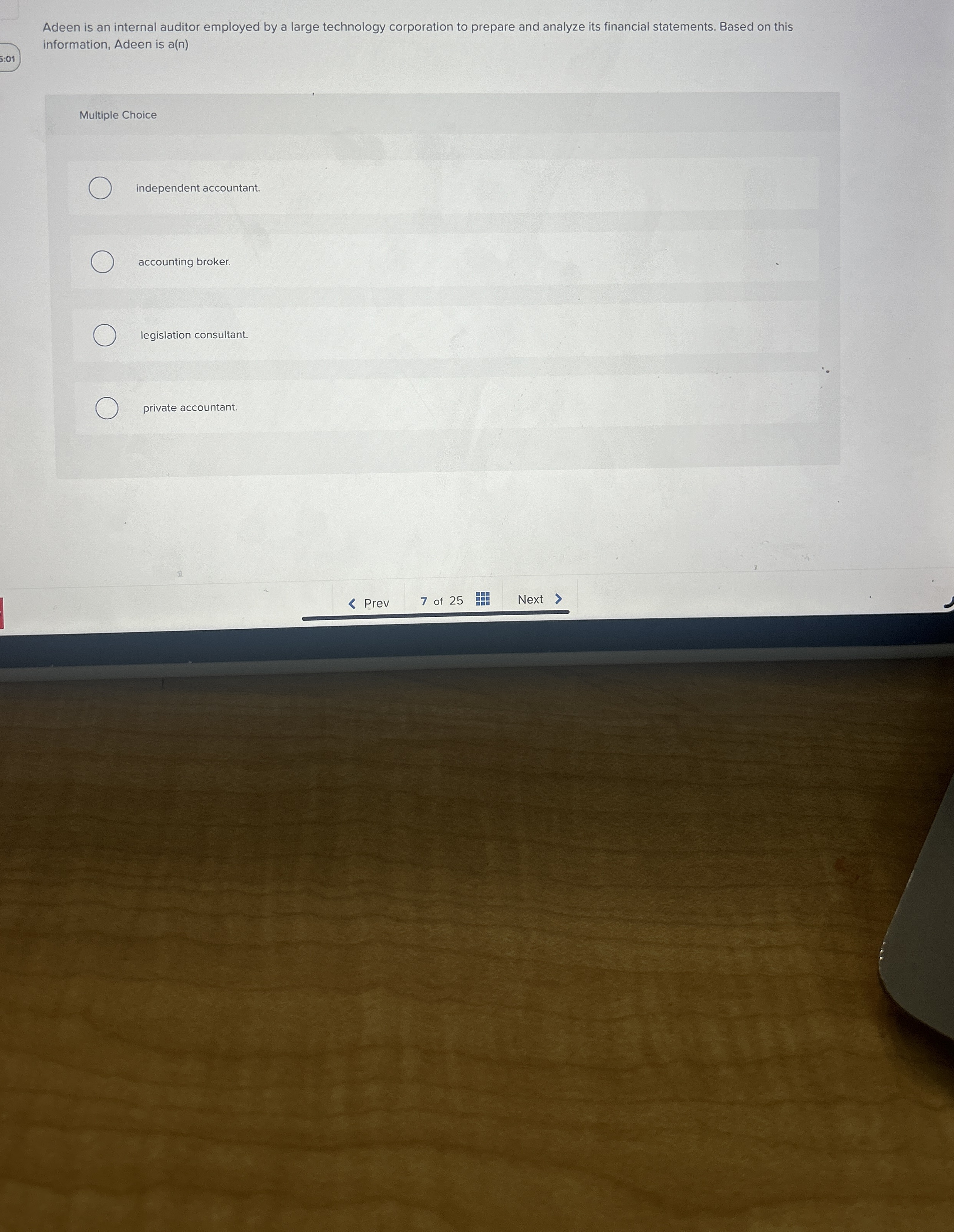 Solved Adeen is an internal auditor employed by a large | Chegg.com