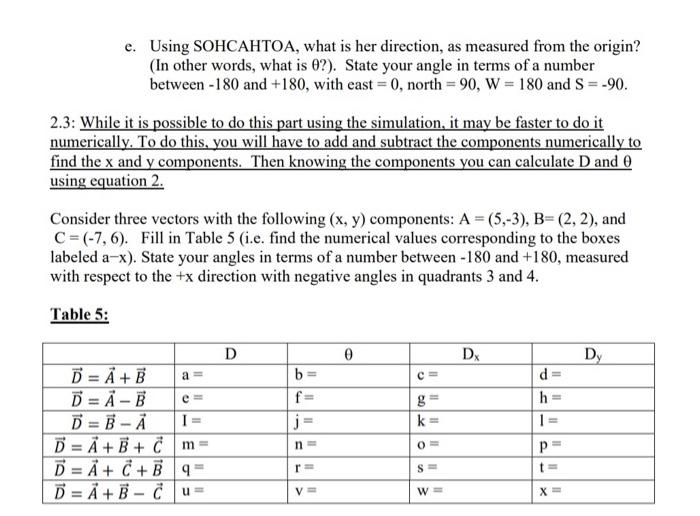 Solved Procedure In Table 1, three vectors are specified by | Chegg.com
