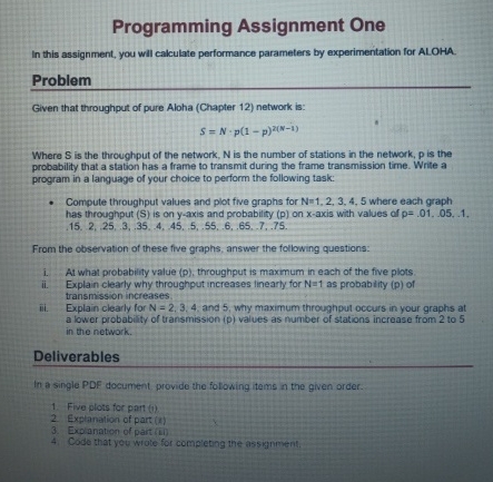 Solved Programming Assignment OneIn this assignment, you | Chegg.com