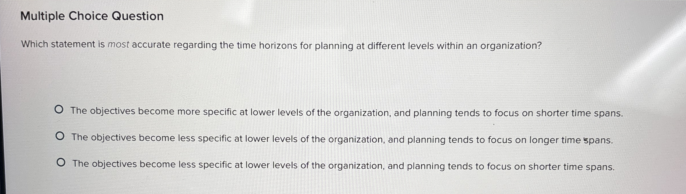 Solved Multiple Choice QuestionWhich statement is most | Chegg.com