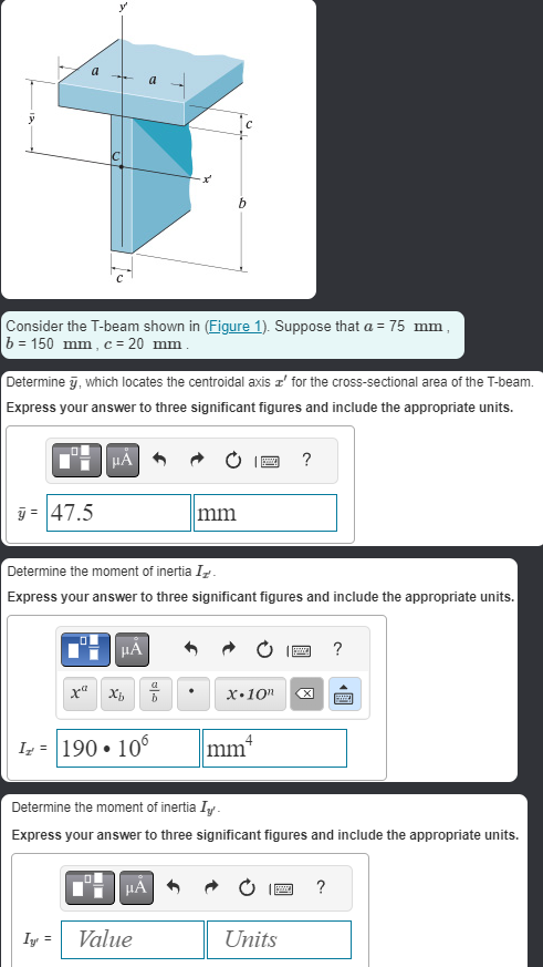 Solved Determine ?bar (y), ﻿which locates the centroidal | Chegg.com