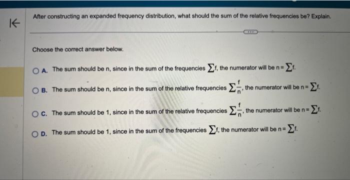 Solved After constructing an expanded frequency | Chegg.com
