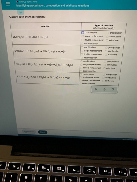Solved TIL O SIMPLE REACTIONS Identifying precipitation, | Chegg.com