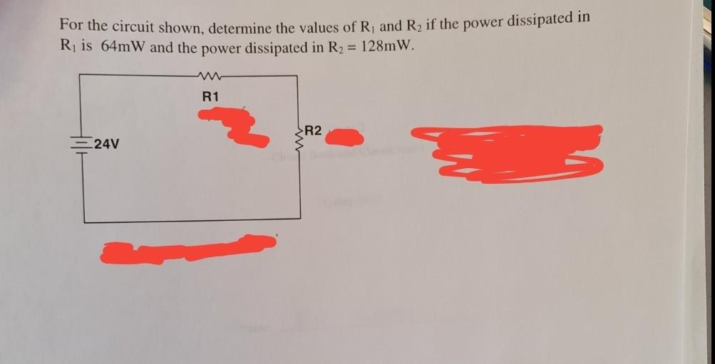 Solved For the circuit shown, determine the values of R1 and | Chegg.com