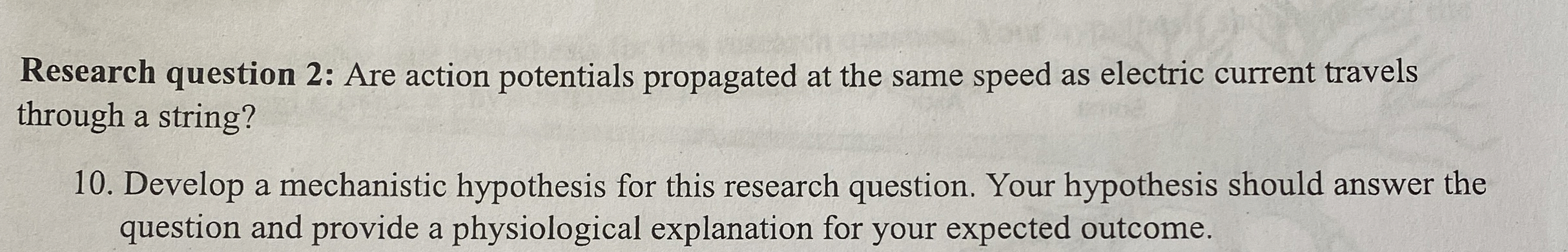 Solved Research question 2: Are action potentials propagated | Chegg.com