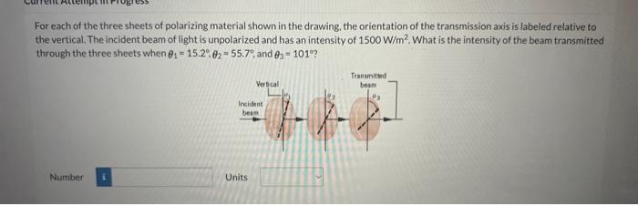 Solved For each of the three sheets of polarizing material | Chegg.com