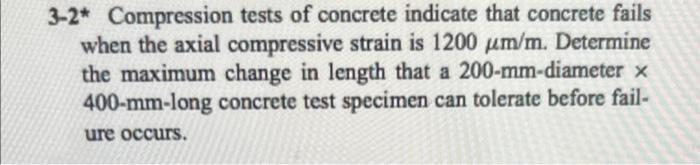 Solved 3-2* Compression tests of concrete indicate that | Chegg.com