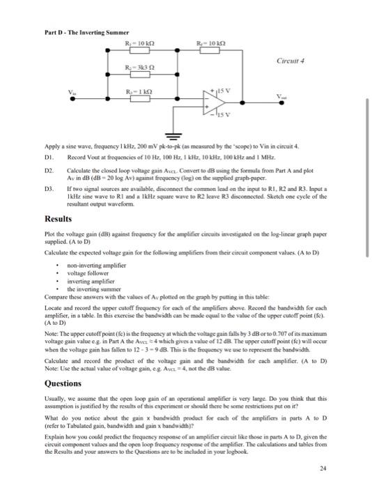 Solved Objectives - To measure and plot the closed loop gain | Chegg.com