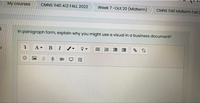 In paragraph form, explain why you might use a visual | Chegg.com