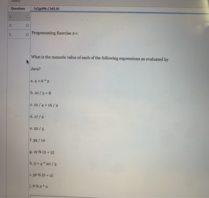 Solved Questions Fa3jp09h Ch02 01 O Programming Exercise 2 1