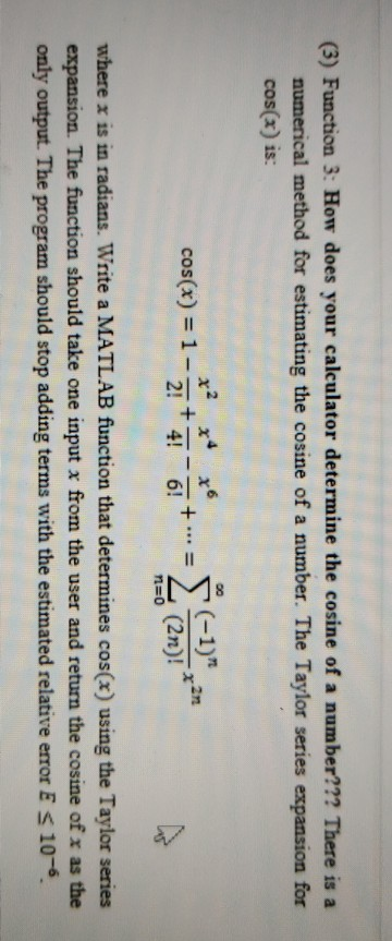 Solved (3) Function 3: How does your calculator determine | Chegg.com